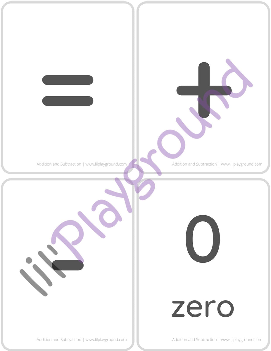 Addition and Subtraction (1-10) Loose Parts Matching Template Cards PD ...