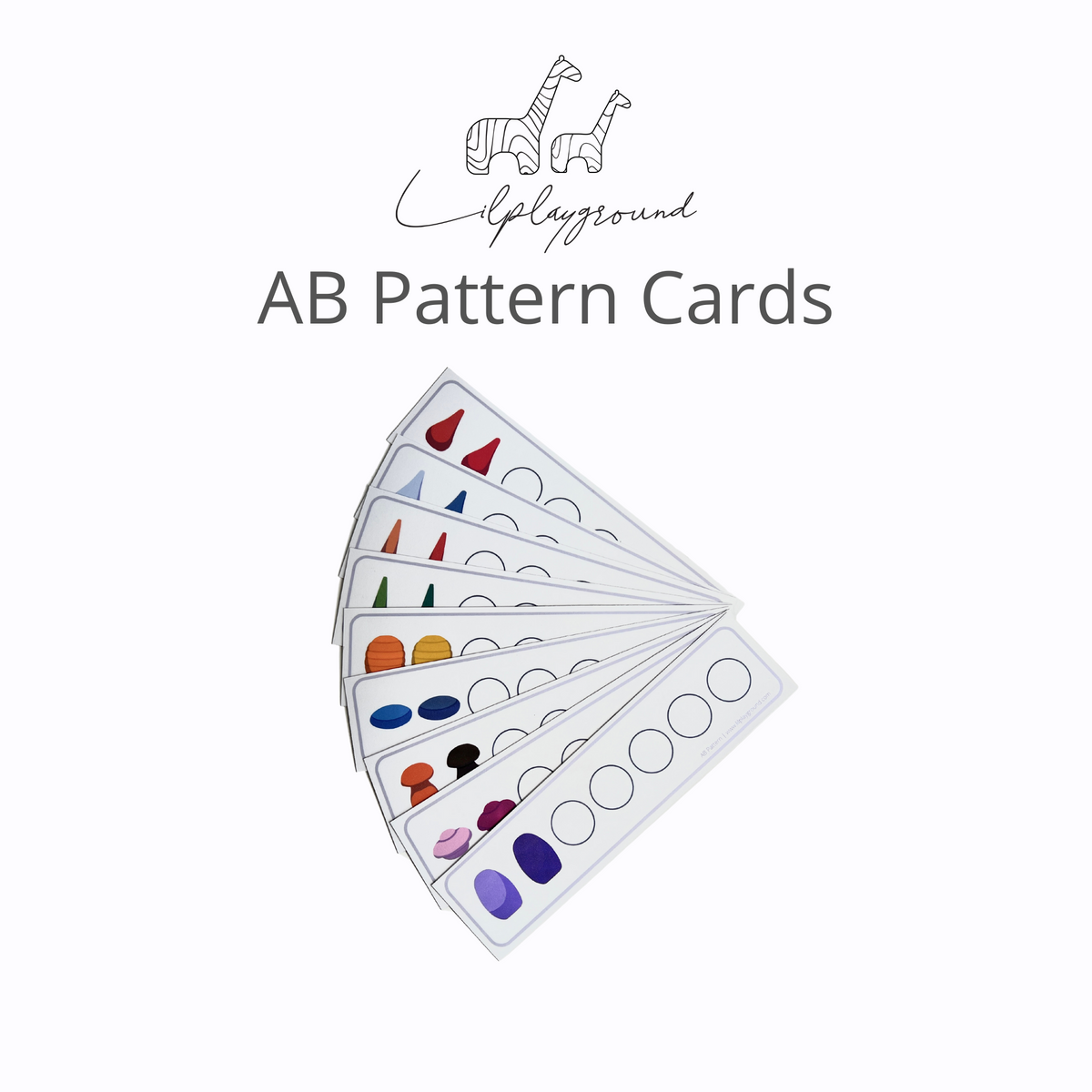 AB and ABC Loose Parts Pattern Matching Template Cards PDF – Lilplayground